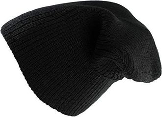 4sold Bonnet dhiver souple unisexe pour femme et homme, fabriqué au Royaume-Uni - Noir - Taille Unique