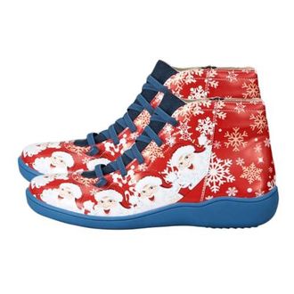 BESPORTBLE Bottes Courtes de No&euml;l pour Femme Chaussures dAutomne et dHiver D&eacute;contract&eacute;es Taille 38 Couleur Bleu Fonc&eacute; Style Confortable et Festif pour F&ecirc;tes et U