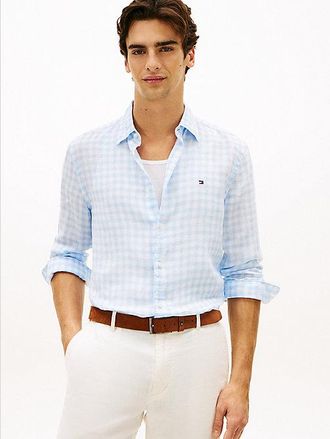 Tommy Hilfiger Chemise coupe standard &agrave; carreaux Vichy en lin
