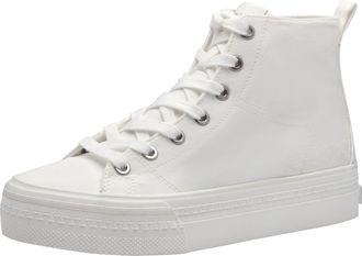 Tamaris Damen Sneaker High Canvas Vegan; White Uni/weiß; 41