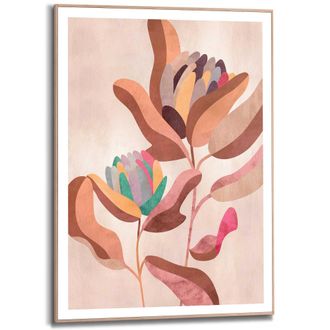 Reinders Gerahmtes Bild, Earth Flowers, Home Office, Poster, Wanddeko, Room Decor, MDF, Braun, 70 x 50