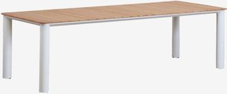 Sklum Rechteckiger Gartentisch aus Aluminium und Teakholz Sirka 260 x 100 cm Helles Teakholz - Sklum