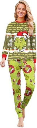 Generic Le Grinch Pyjama Noel Famille De Grinch Ensembles Homme Assorti Coton Chaud Et Doux Ensemble Deguisement Femme Hiver Couple Enfant Garcon The Vetement