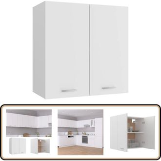 vidaXL Hängeschrank Weiß 60x31x60 cm Holzwerkstoff - Küchenschränke - Hängeschrank - Weißer Schrank - Holzschrankküche - Regalboden