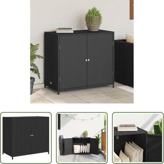 vidaXL vidaXL Outdoor-Schrank - Gartenschrank Schwarz 83x45x76 cm Poly Rattan