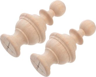 BESPORTBLE MAGICLULU Massivholz Pfostenkappen 6 X 10cm 2 St&uuml;ck Unbehandelte Holz Zierelemente f&uuml;r Bettpfosten Treppengel&auml;nder und Gardinenstangen Nat&uuml;rliche Mase
