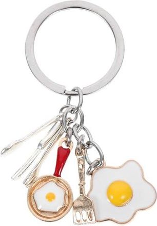 IFUNDOM Porte-Cl&eacute;s OEuf au Plat R&eacute;aliste en R&eacute;sine Pendentif Suspendu Alimentaire Simulation Accessoire D&eacute;coratif pour Paquet &agrave; Dos et Cl&eacute;s Porte-Cl&eacute;s Vaissel