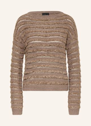 s.Oliver Black Label S.Oliver Black Label Pullover Mit Pailletten braun