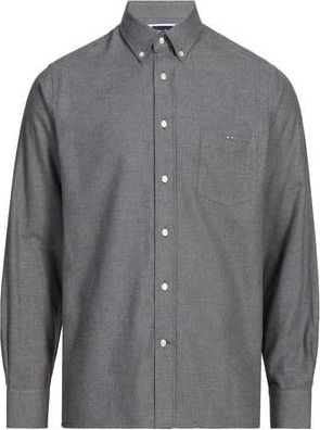 Eden Park Baumwollhemd mit amerikanischem Kragen - Grau