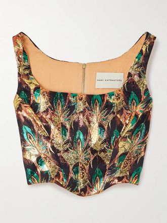 Mary Katrantzou Haut Façon Corset En Jacquard Métallisé - Multicolore