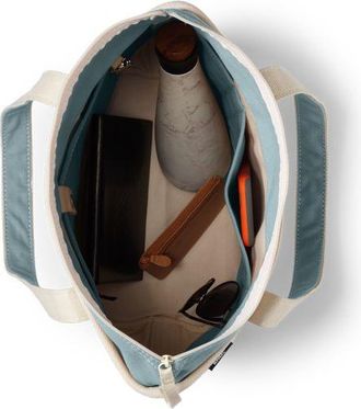 Lands End Mittelgroße Canvastasche mit Reißverschluss, Damen, Größe:null regular, Weiß, Baumwolle, by Lands End