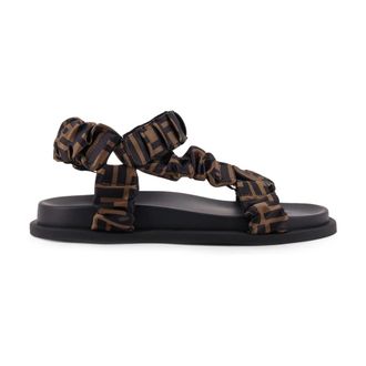 Fendi Feel Elastic Satin Sandalen - - Shoes - Damen - Braun - 36 EU