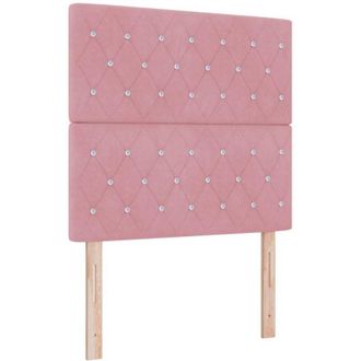 vidaXL Boxspringbett mit Matratze mit Kopfteil Rosa 100 x 200 cm Samt Vidaxl