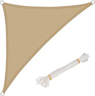 Woltu Voiles dombre Triangle 3.6x3.6x5.1 m Respirante en HDPE, Toile dombrage Protection Solaire, Anti 85% UV Contre Le Vent, pour Jardin terrasse Camping S