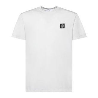 Stone Island Homme, Tops, Blanc, Taille: L Cotton Jersey T-shirt