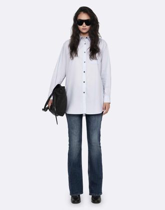 AllSaints Kaia Oversize-Hemd in Eisblau