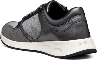 Geox Damen D BULMYA B Sneaker, DK Grey/Gun, 40 EU