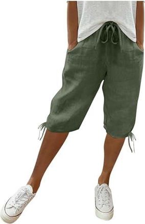 Generic Pantalon Femme 7/8, Pantalon Court Leger Ete Chic Pantcourt Corsaire Loisir Plage Yoga Pant 3/4 Fluide 2024 Pants Capri Léger Et Confortable À Séchage