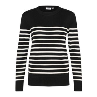 Saint Tropez Femme, Pulls, Noir, Taille: 40 FR Pull &agrave; Rayures Noir Mila Stripe