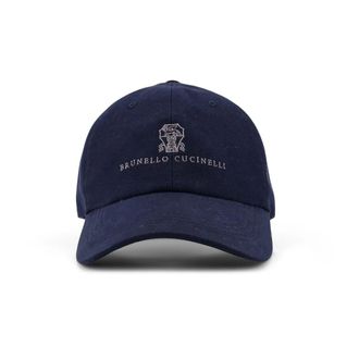 Brunello Cucinelli Homme, Accessoires, Bleu, Taille: M Casquette de baseball avec logo brod&eacute;