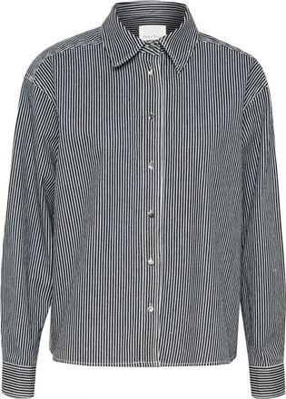 Part Two Femme, Blouses et Chemises, Gris, Taille: 36 FR Chemisier &agrave; rayures de minuit