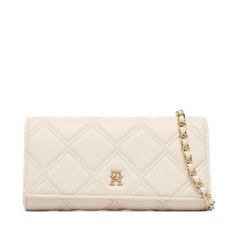 Tommy Hilfiger Handtasche Tommy Hilfiger Th Feminine Wallet On Chain AW0AW18795 Creme
