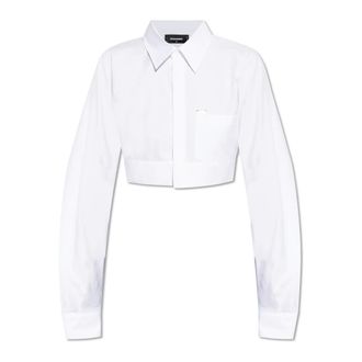 Dsquared2 Femme, Blouses et Chemises, Blanc, Taille: 36 FR Chemise avec poches