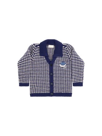 Gucci Boys Wool Cardigan Mr. Happy Ocean Night-Ivory Night/ivory Sweater
