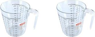 Zenker 008811 Verre doseur, verre mesureur, verre doseur pâtisserie, cruche graduée, Plastique, Transparent, 17 x 15,5 x 11,7 cm (Lot de 2)