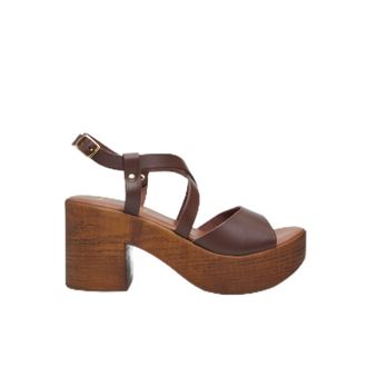 Bata Damenledersandalen mit 8,5 cm Absatz