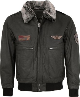 Maddox Herren Echtleder Lederjacke Fliegerjacke Lammnubuk schwarz