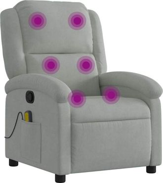 vidaXL Massagesessel Hellgrau Samt vidaXL