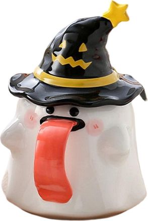Generic Halloween Ghost Tasse - Fr&uuml;hst&uuml;ckstasse aus Porzellan, Saftmilch | Schaffen Sie eine geheimnisvolle Party, einen Deckel f&uuml;r Studenten, Lehrer, Caf&eacute;, K