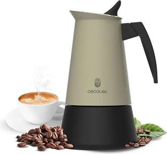 Cecotec Piccolina 400 Green Italienische Kaffeemaschine, 200 ml, 4 Kaffeetassen, Edelstahl, geeignet f&uuml;r alle Oberfl&auml;chen, Premiumfilter, Sicherheitsventil, h