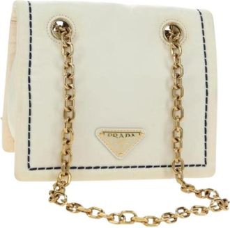 Prada Sac bandouli&egrave;re vintage Pre-owned en nylon - Femme - Pre-owned - Blanc - Taille: ONE Size