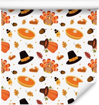 OEM Carta Da Parati Autunnale Bianca, Crema, Pesca E Oro 50x1000 Cm