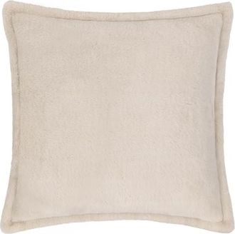 furn. Furn. Kallu Kissen mit Polyesterfüllung aus Kunstfell - weiches, Flauschiges Dekokissen mit Oxford-Kante (Natur - 45x45cm)