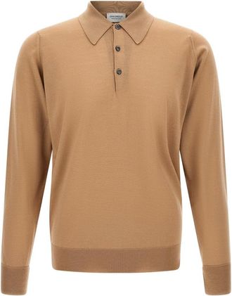John Smedley Dorset Poloshirt - - Tops - Herren - Beige - XL