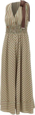 Liu Jo Femme, Robes, Multicolore, Taille: 40 FR Robe &agrave; rayures col en V