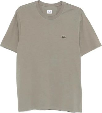 C.P. Company C.p. Company, Homme, Tops, Gris, Taille: 2XL T-shirt à manches courtes 30/1 Jersey avec patch logo