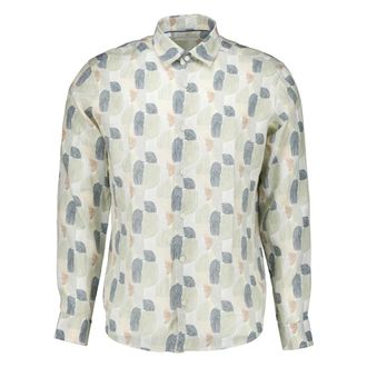 Eton Homme, Chemises, Multicolore, Taille: XL Chemise en lin &agrave; imprim&eacute; g&eacute;om&eacute;trique