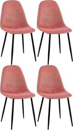 Clp Lot De 4 Chaises De Salle A Manger Napier I Surface Dassise Matelass&eacute;e I Diff&eacute;rents Rev&ecirc;tements I Pieds en Metal I Charge Max.150 Kg, Couleur:Orange, 