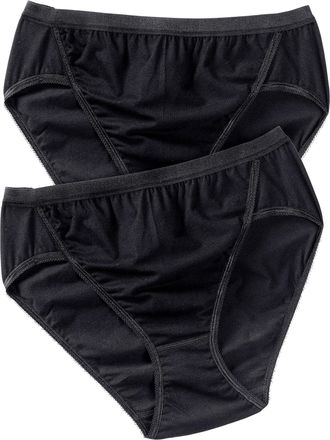 Ulla Popken Damen Jazz-pants, 2er-pack Panties, Schwarz, 62-64 EU