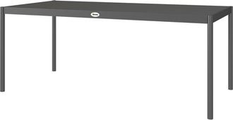 OUTSUNNY Table de jardin 8 personnes rectangulaire plateau effet lattes acier &eacute;poxy anthracite