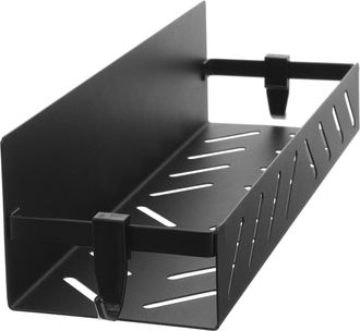 Artibetter Toyvian Magnetisches Kühlschrankregal Schwarz mit Haken aus PP für Vielseitige Aufbewahrung von Bad Küchenutensilien Modernes Design Einfach zu Montie