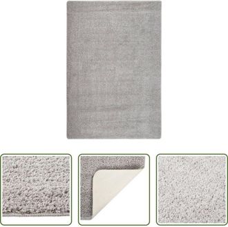 vidaXL vidaXL Teppich f&uuml;r Wohnzimmer - Shaggy-Teppich Hellgrau 120x170 cm Rutschfest