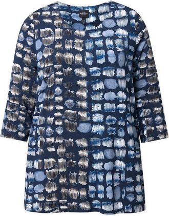 Ulla Popken T-Shirt Slinkyshirt grafisches Design A-Linie Rundhals