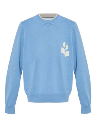 Isabel Marant pull &agrave; logo en maille intarsia - Bleu