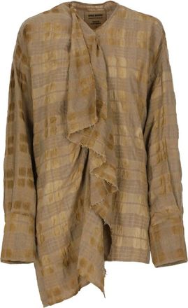 Uma Wang UMA Wang, Femme, Blouses et Chemises, Beige, Taille: 40 FR Chemisier beige en mélange de laine à col rond