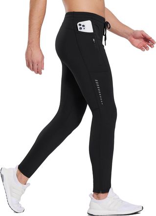 Baleaf Themo Running Kompressionshosen Herren Sporthose Winter Trainingshose Atmungsaktiv Sport Leggings Laufhose Lang Tight Schwarz 3XL